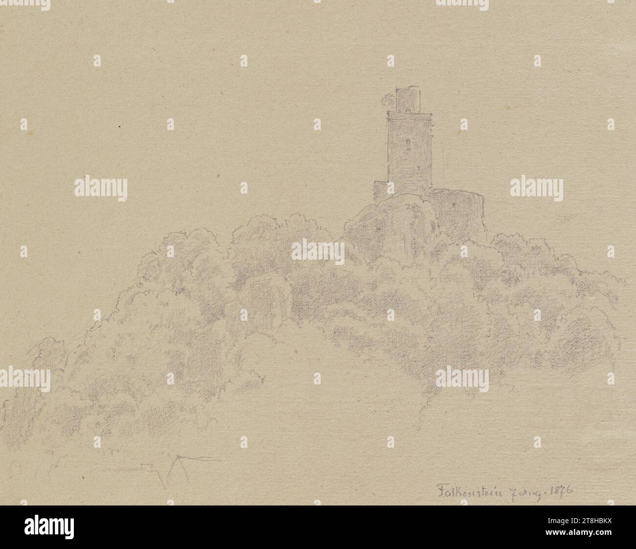 CARL THEODOR REIFFENSTEIN, Falkenstein Castle, August 7, 1876, sheet ...