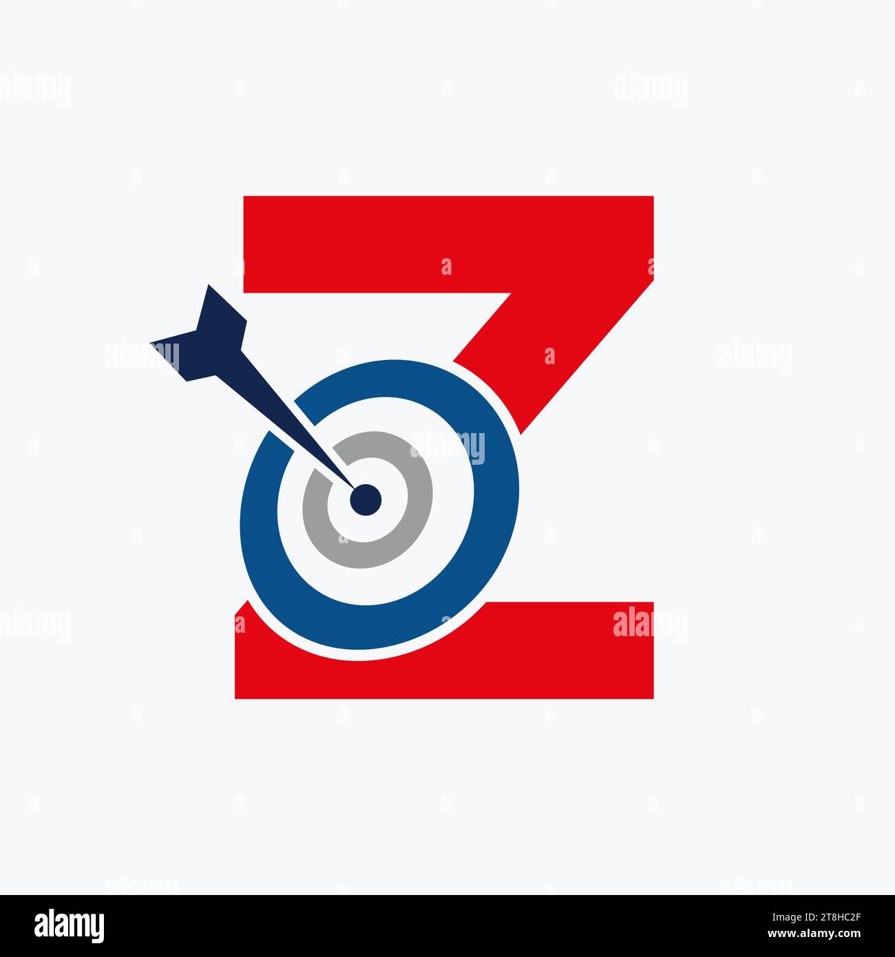 Letter Z Arrow Target Logo Combine with Bow Target Symbol Stock Vector ...