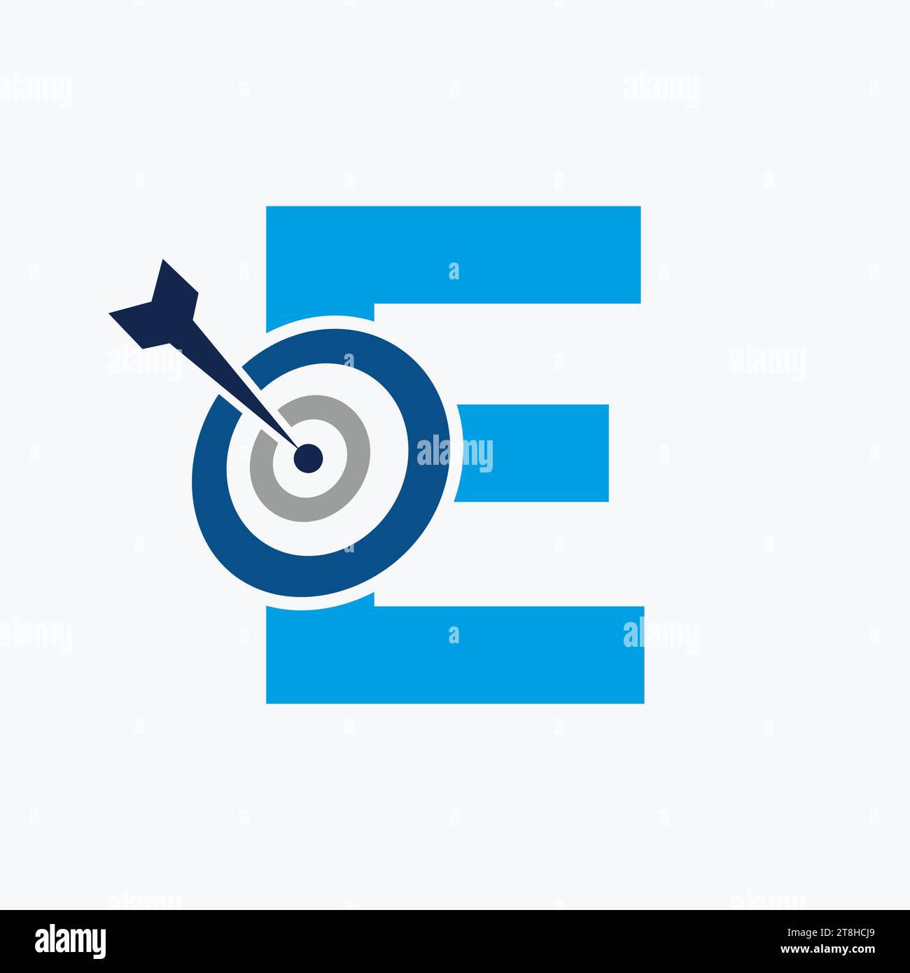 Letter E Arrow Target Logo Combine with Bow Target Symbol Stock Vector ...