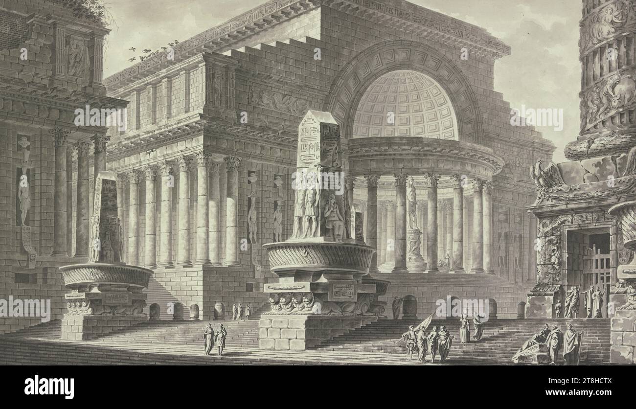 FRENCH, 18TH CENTURY, JEAN-BAPTISTE DAUBANTON ?, Fantasy architecture ...