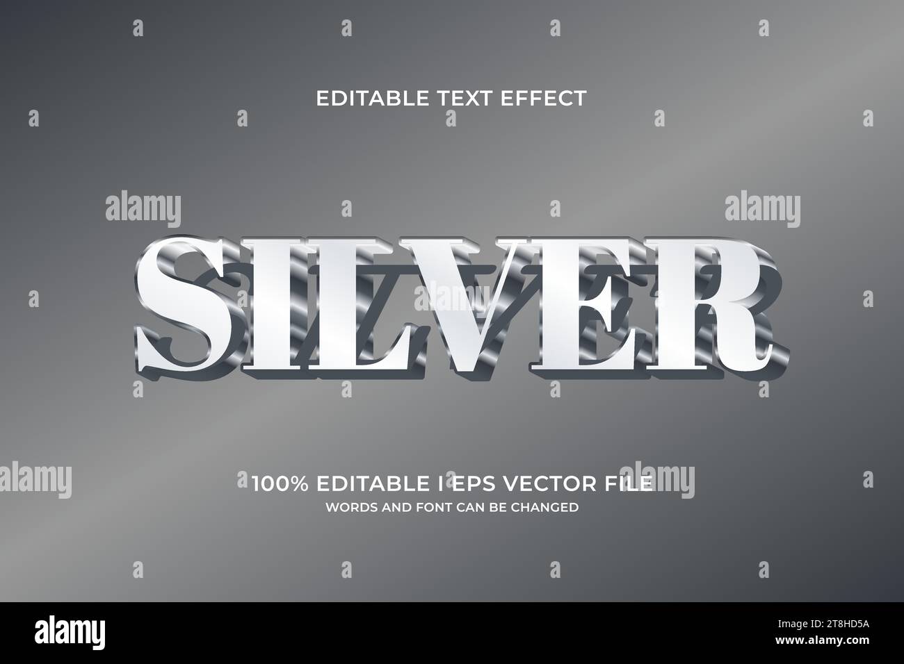 Silver editable text effect Stock Vector Image & Art - Alamy