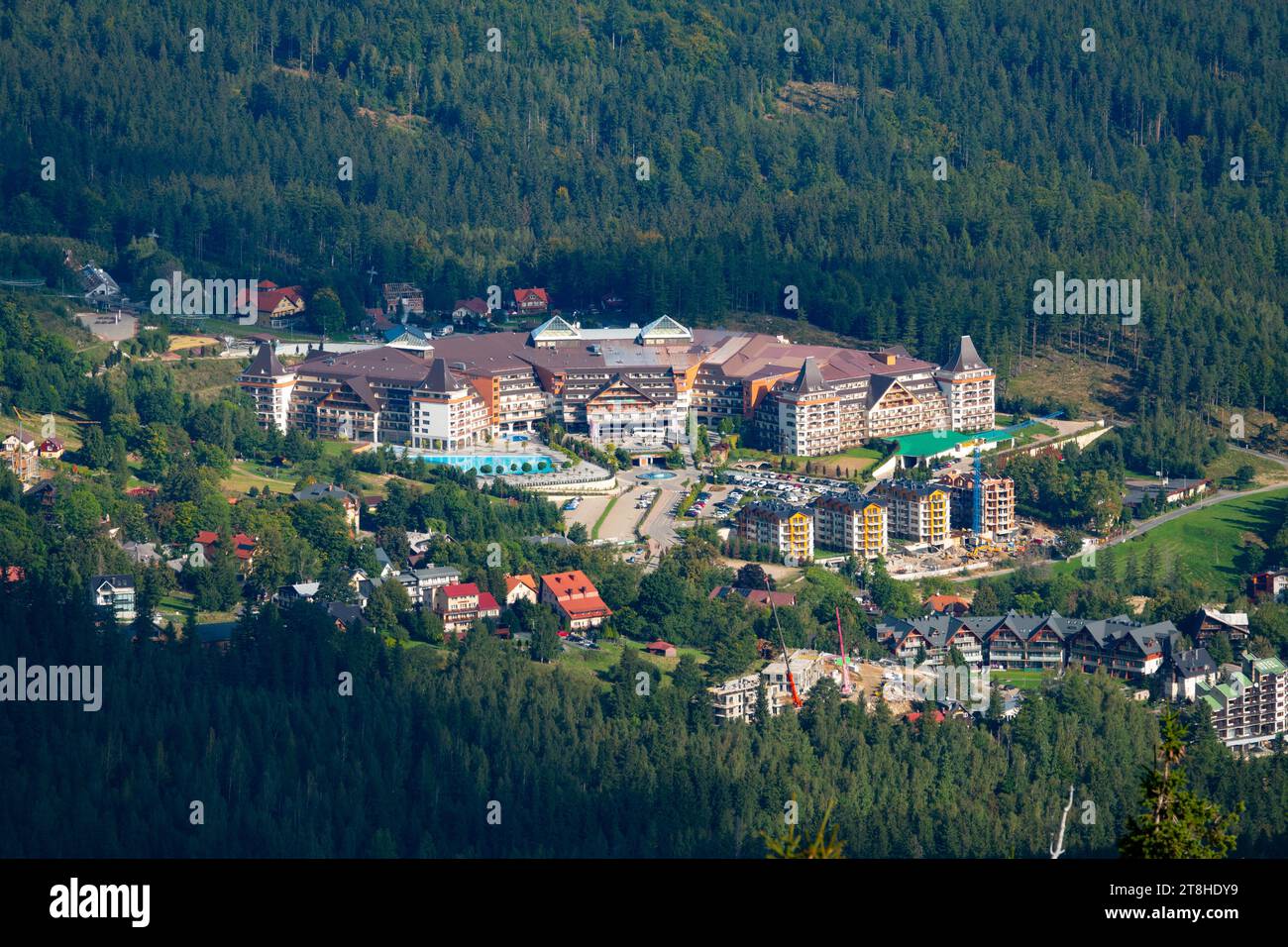 view from Snezhka Mountain to Karpacz. Karkonosze National Park, Poland ...
