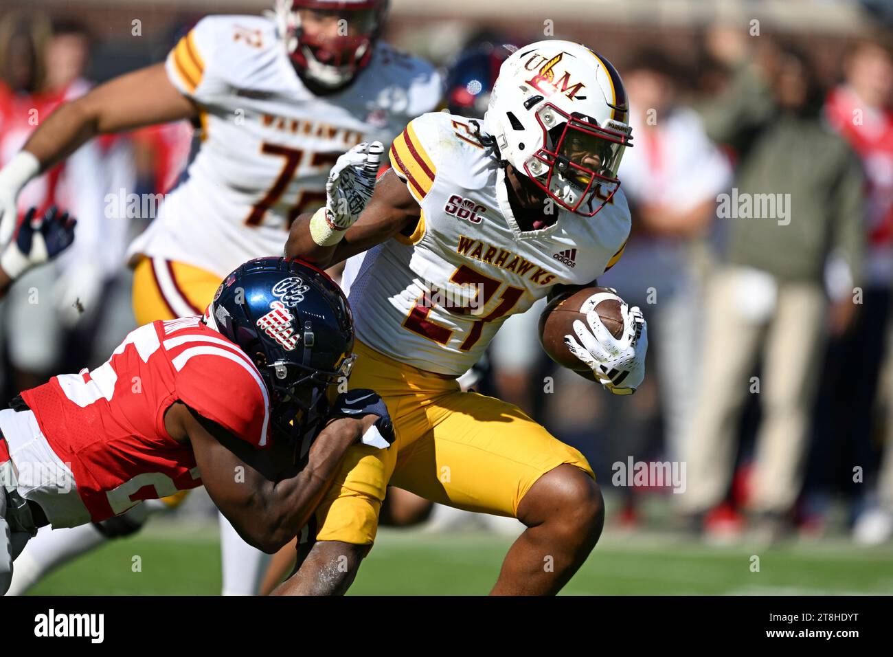 Mississippi safety Trey Washington (25) tackles Louisiana Monroe ...