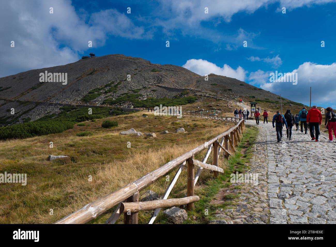 Karpacz, Sniezka Mountain, Poland 23-09-2022: climbing the mountain ...
