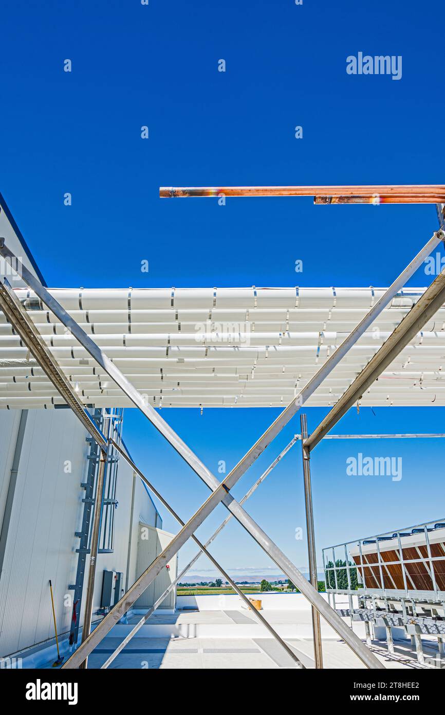 Brazed copper pipe and sleeve coming from compressor housing on the ...