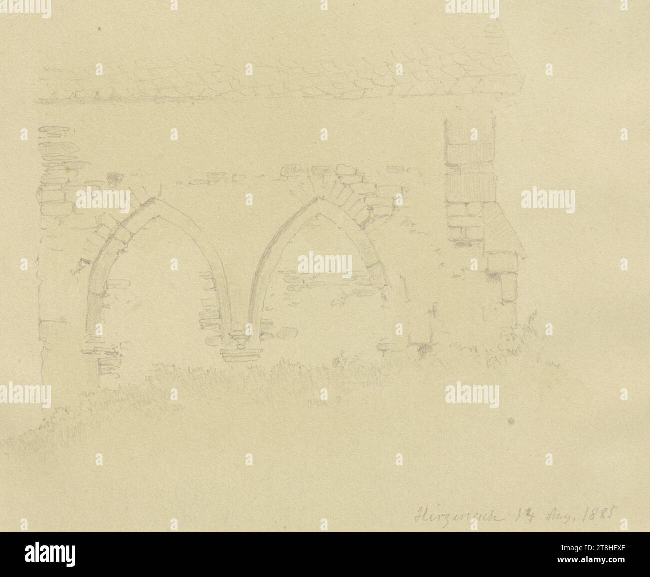 CARL THEODOR REIFFENSTEIN, bricked-up pointed arches of a wall in ...