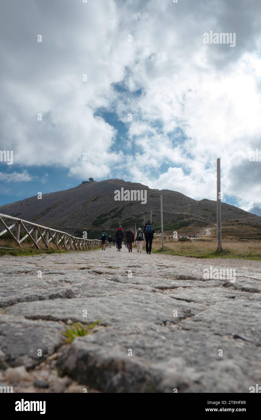 Karpacz, Sniezka Mountain, Poland 23-09-2022: climbing the mountain ...