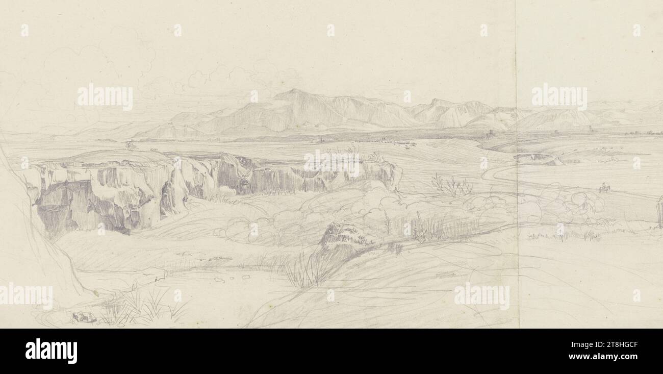 JOHANN CHRISTOPH ERHARD, Roman Campagna with Monte Genaro, sheet, 257 x ...