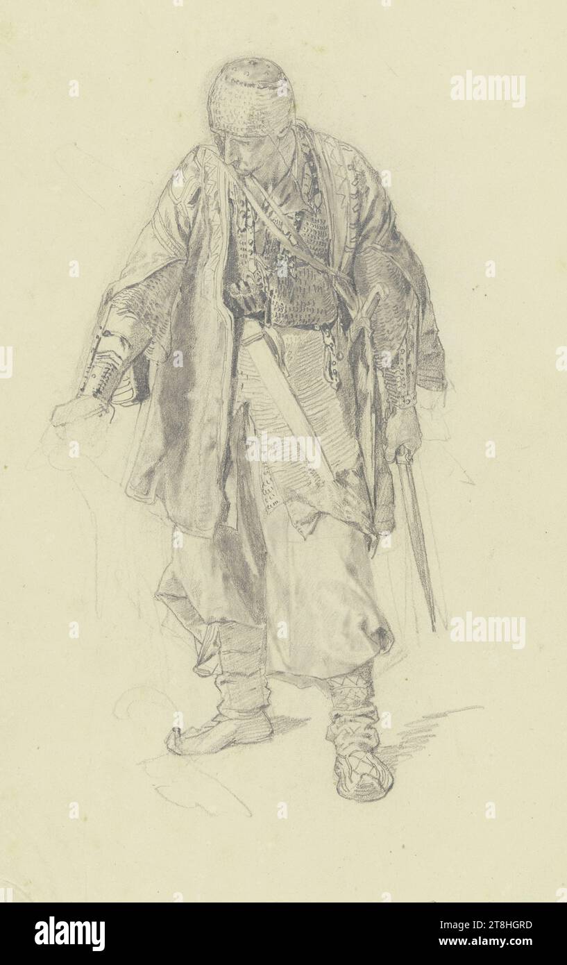 THEODOR HORSCHELT, Circassian warrior in full equipment, sheet, 312 x ...