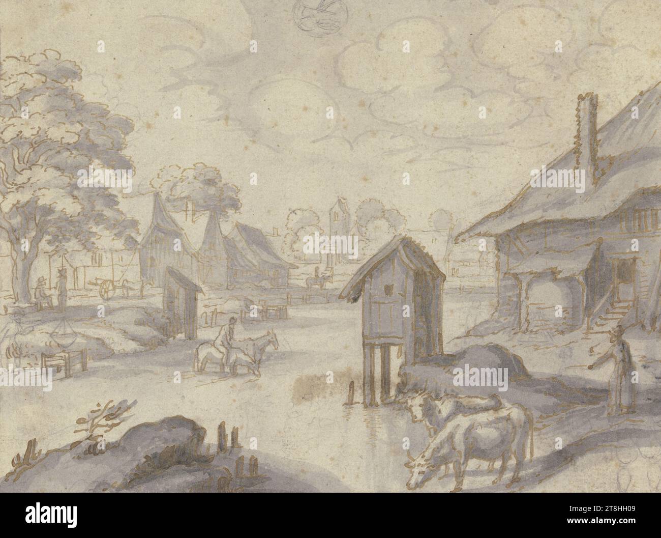 MATTHÄUS MERIAN D. Ä., monthly picture September, top center the sign ...