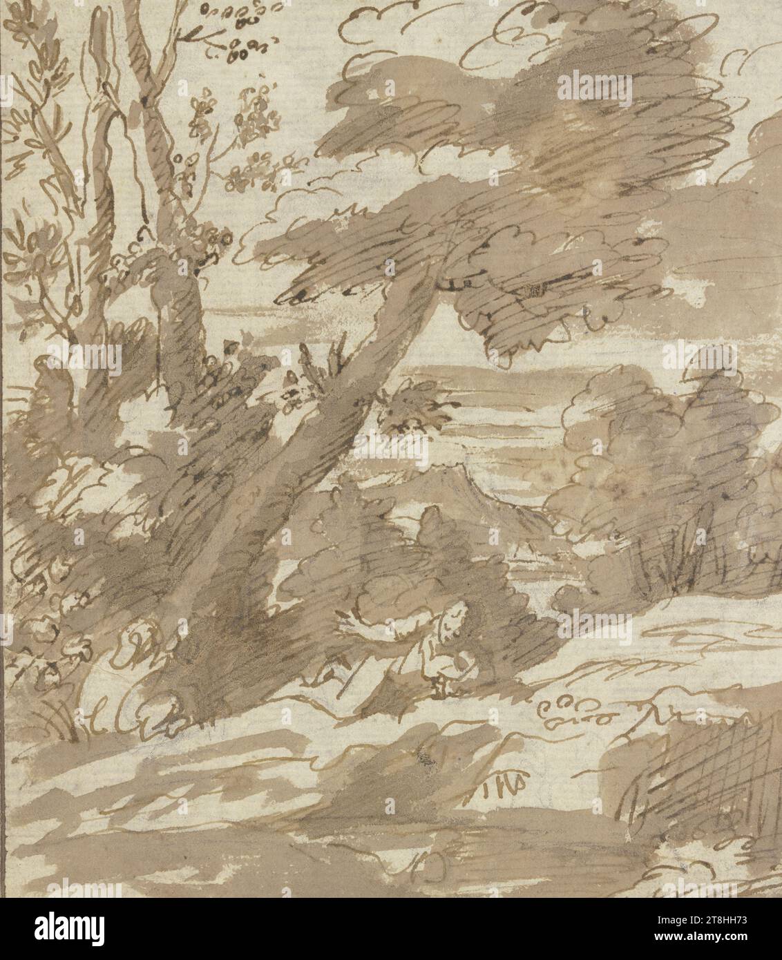 NICOLAS POUSSIN ?, Narcissus looks at himself in the source, sheet, 155 ...