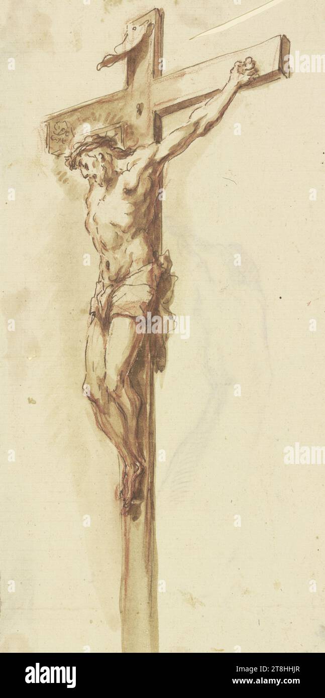VENETIAN, 18TH CENTURY, Christ on the cross, sheet, 287 x 151 mm, pen ...