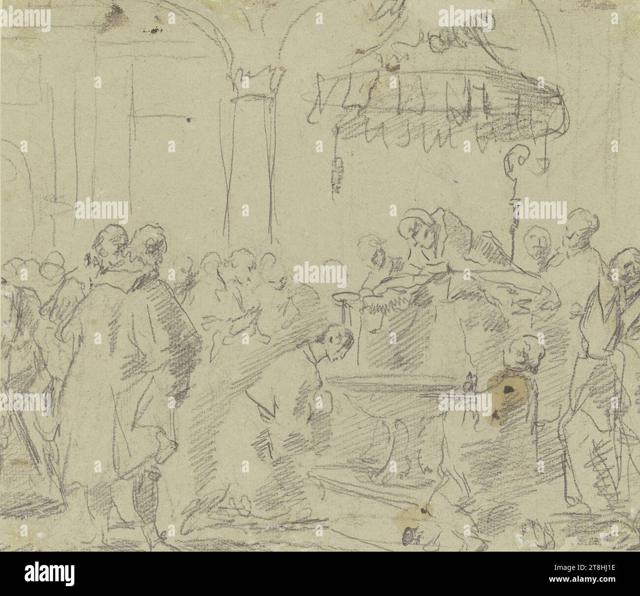 GASPARE DIZIANI, orGIUSEPPE DIZIANI, A young man kneeling in front of an altar or a pulpit, The ...