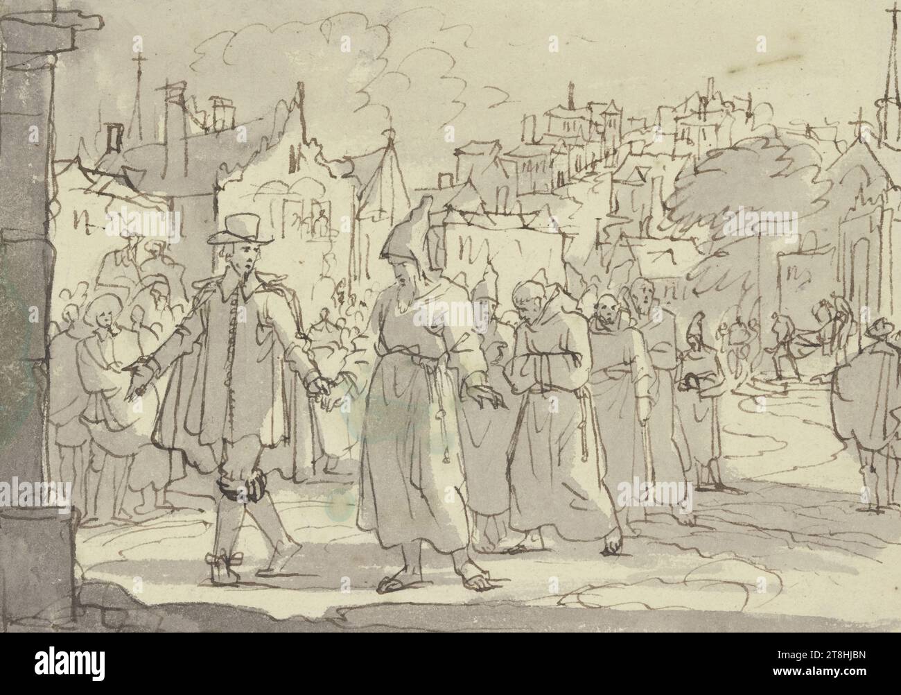 JAN LUYKEN, excerpt from monks from a Dutch city, sheet, 105 x 150 mm ...