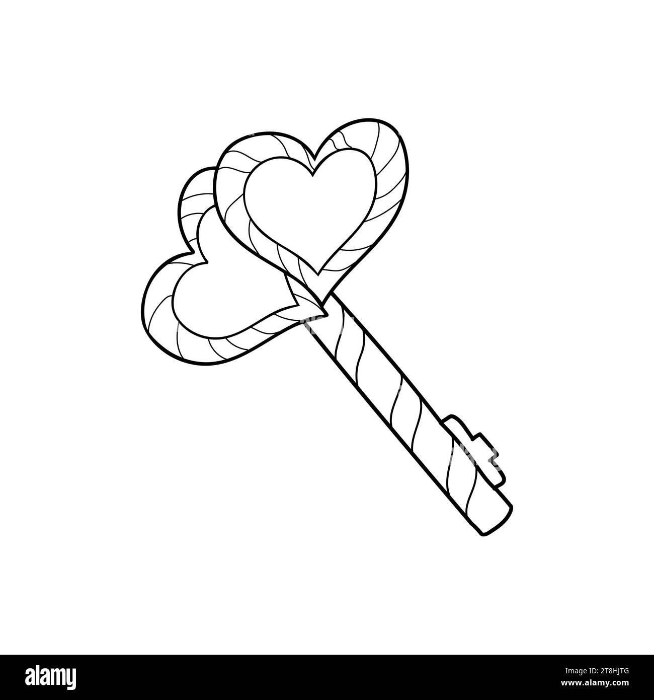 Vector doodle key illustration in the form of hearts Stock Vector Image ...