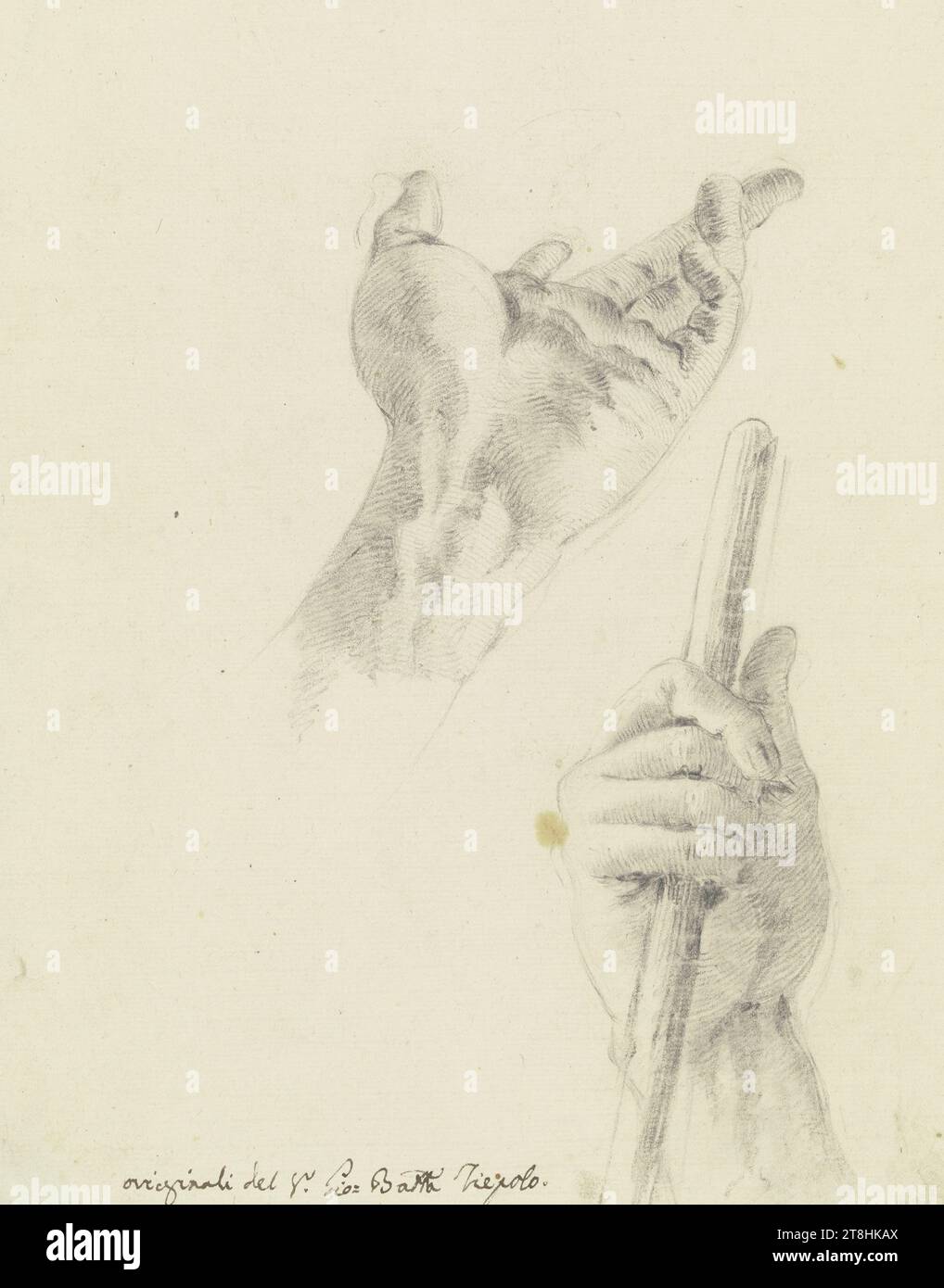 GIOVANNI BATTISTA TIEPOLO School ?, Two hands, one with a staff, ca ...