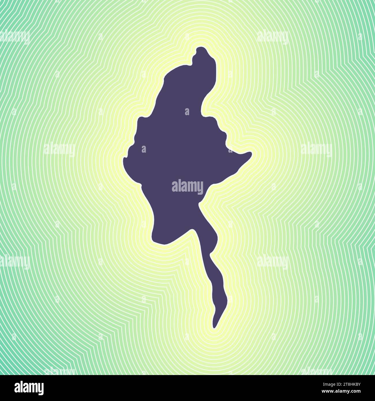 Myanmar map icon. Country shape on radiant striped gradient background ...