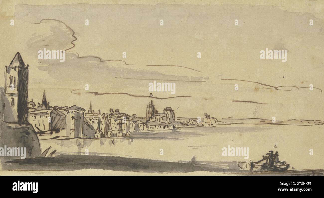 CARL FRIEDRICH VON RUMOHR, city by the sea with attachment, sheet, 110 ...