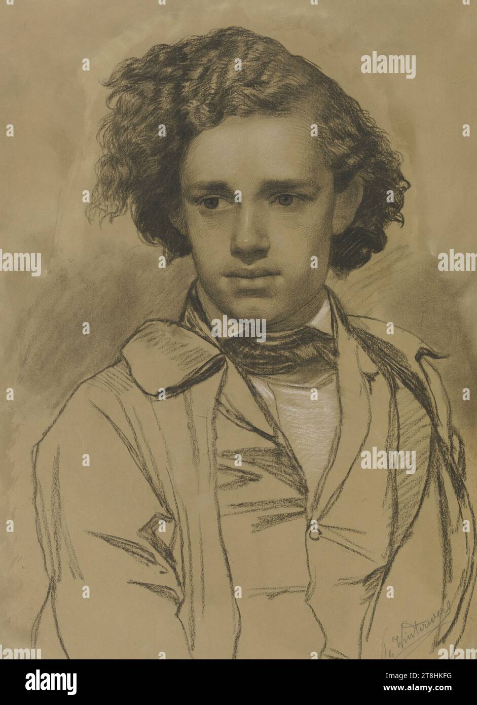 PHILIPP WINTERWERB, portrait of the painter Albert Hendschel, sheet ...