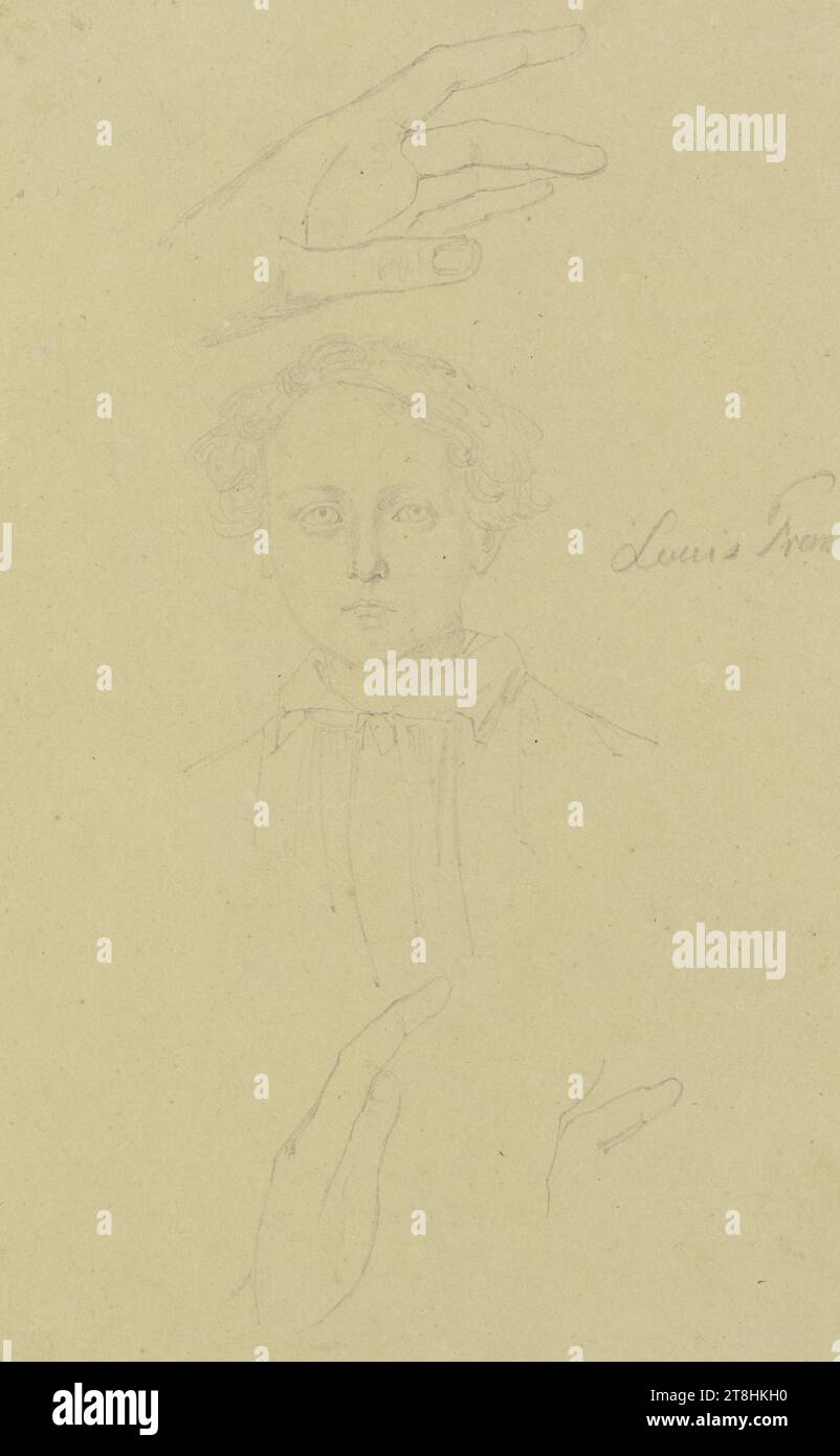 AUGUST LUCAS, portrait of Louis Frank and hand studies, sheet, 173 x ...