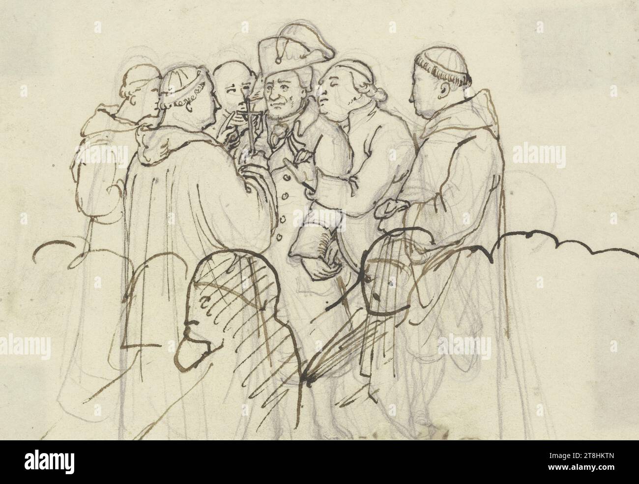 HIERONYMUS HESS, Jewish conversion in Rome, sheet, 97 x 143 mm, brown ...