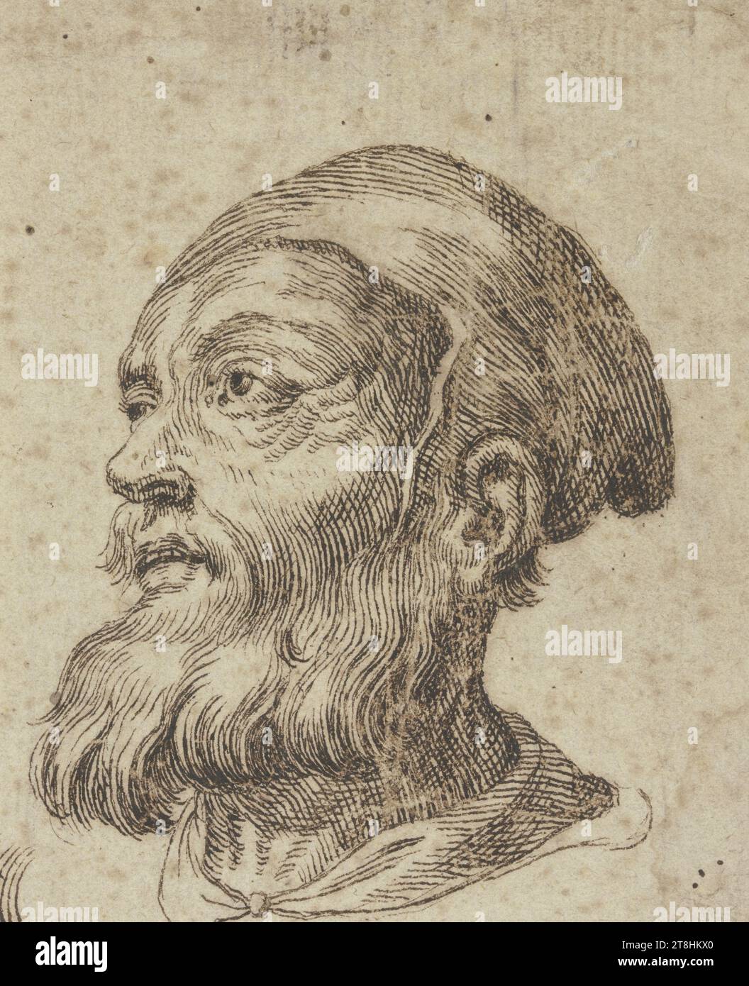 HENDRICK GOLTZIUS ?, head of an old man in three-quarter profile to the ...