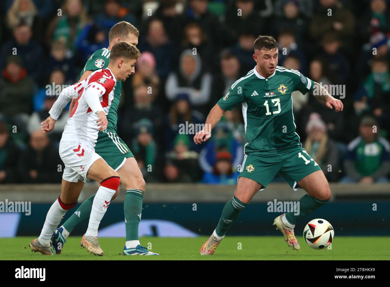 Northern Ireland's Dale Taylor breaks during the UEFA Euro 2024 ...