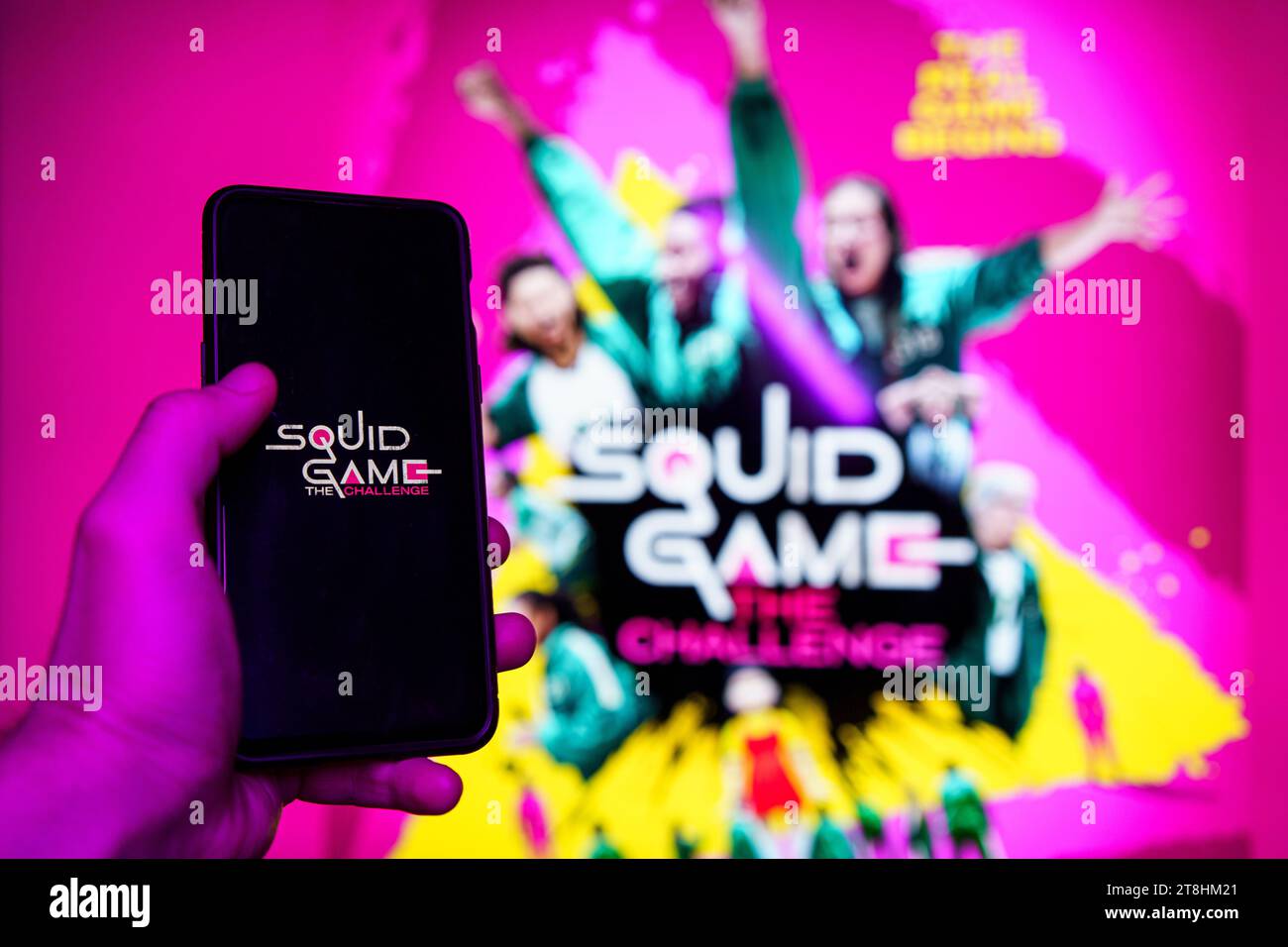 New Netflix TV reality show Squid Game: The Challenge on TV screen Stock Photo - Alamy