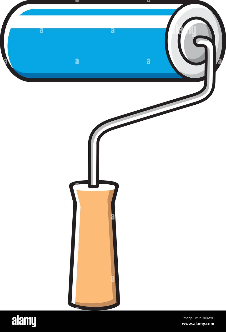 Blue paint roller Stock Vector Image & Art - Alamy