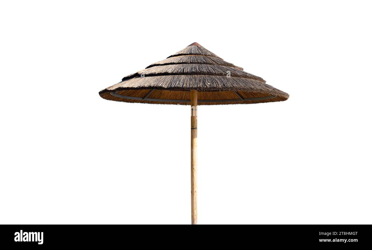 Straw beach umbrella isolated hi-res stock photography and images - Alamy