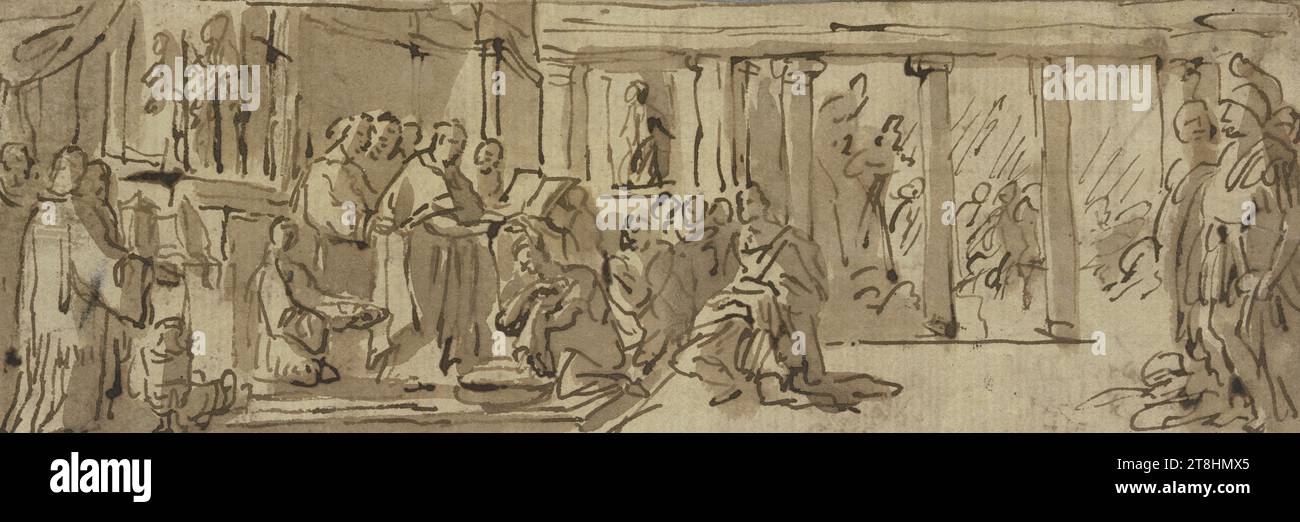 VENETIAN, 17TH CENTURY?, priestly ordination, sheet, 71 x 208 mm, brown ...