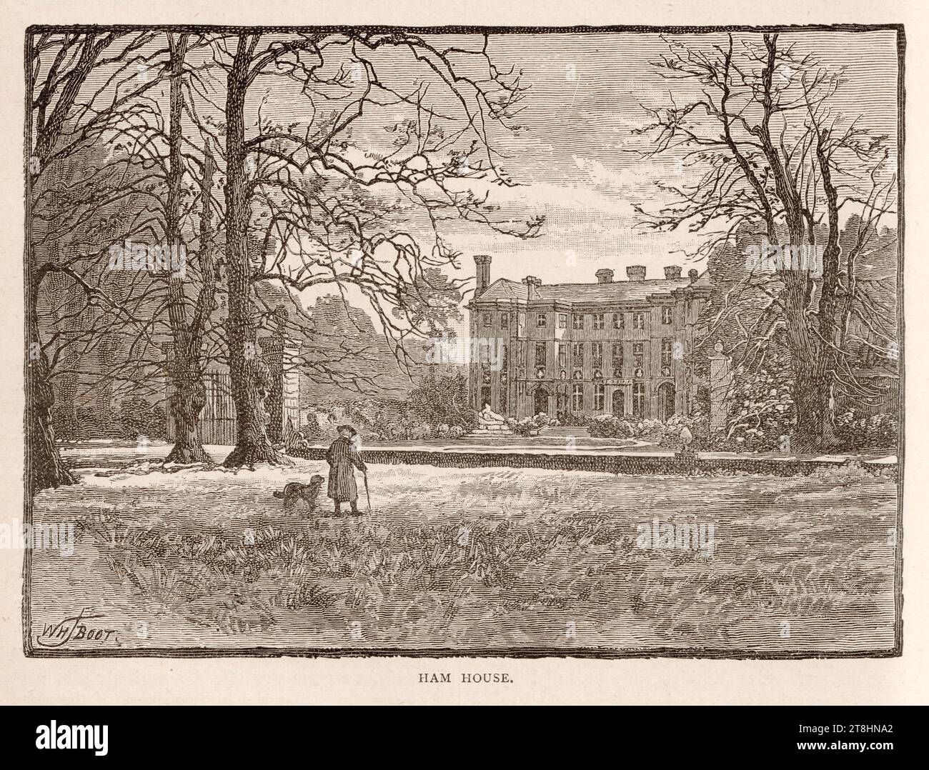 Engraving of Ham House in Ham, south of Richmond from the book ...