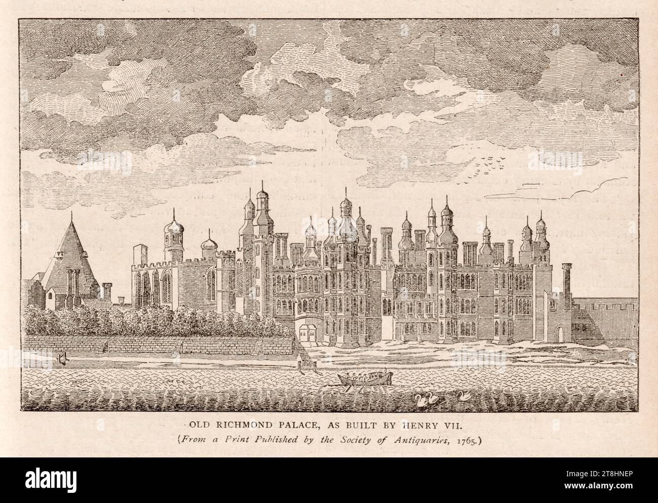 Engraving of Old Richmond Palace as built by Henry VII from the book ...