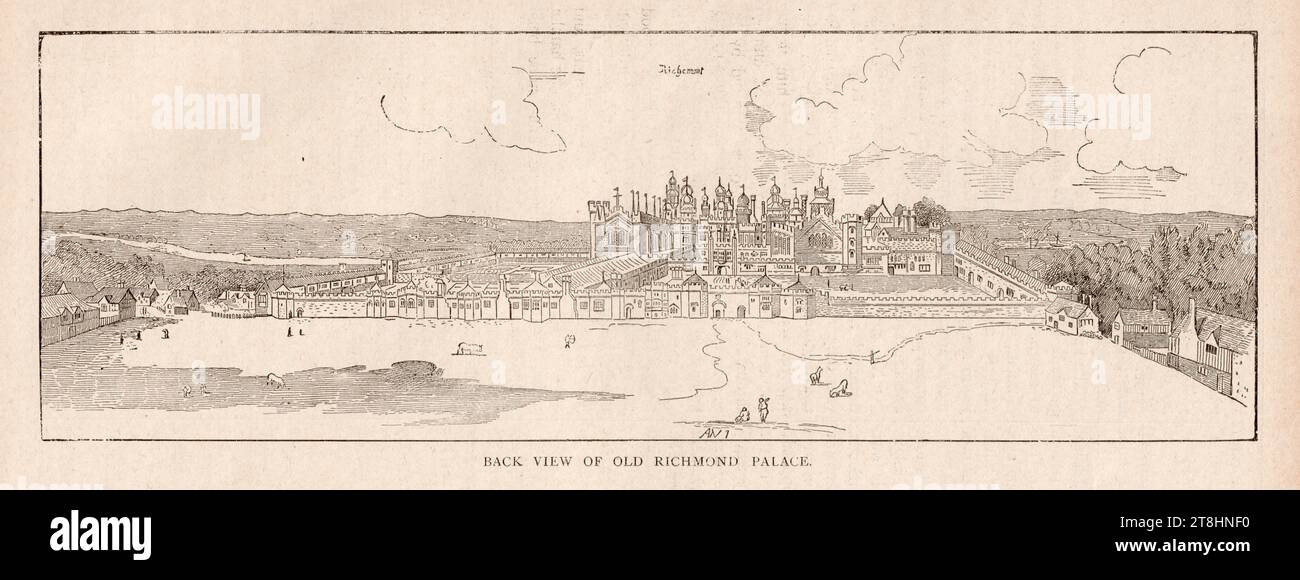 Engraving of back view of the Old Richmond Palace from the book ...