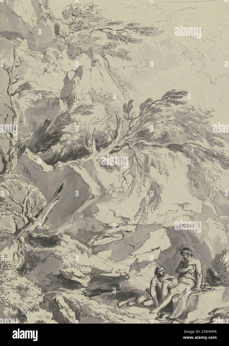 ANTON RADL ?, Heroic landscape, sheet, 325 x 239 mm, pen in black and ...