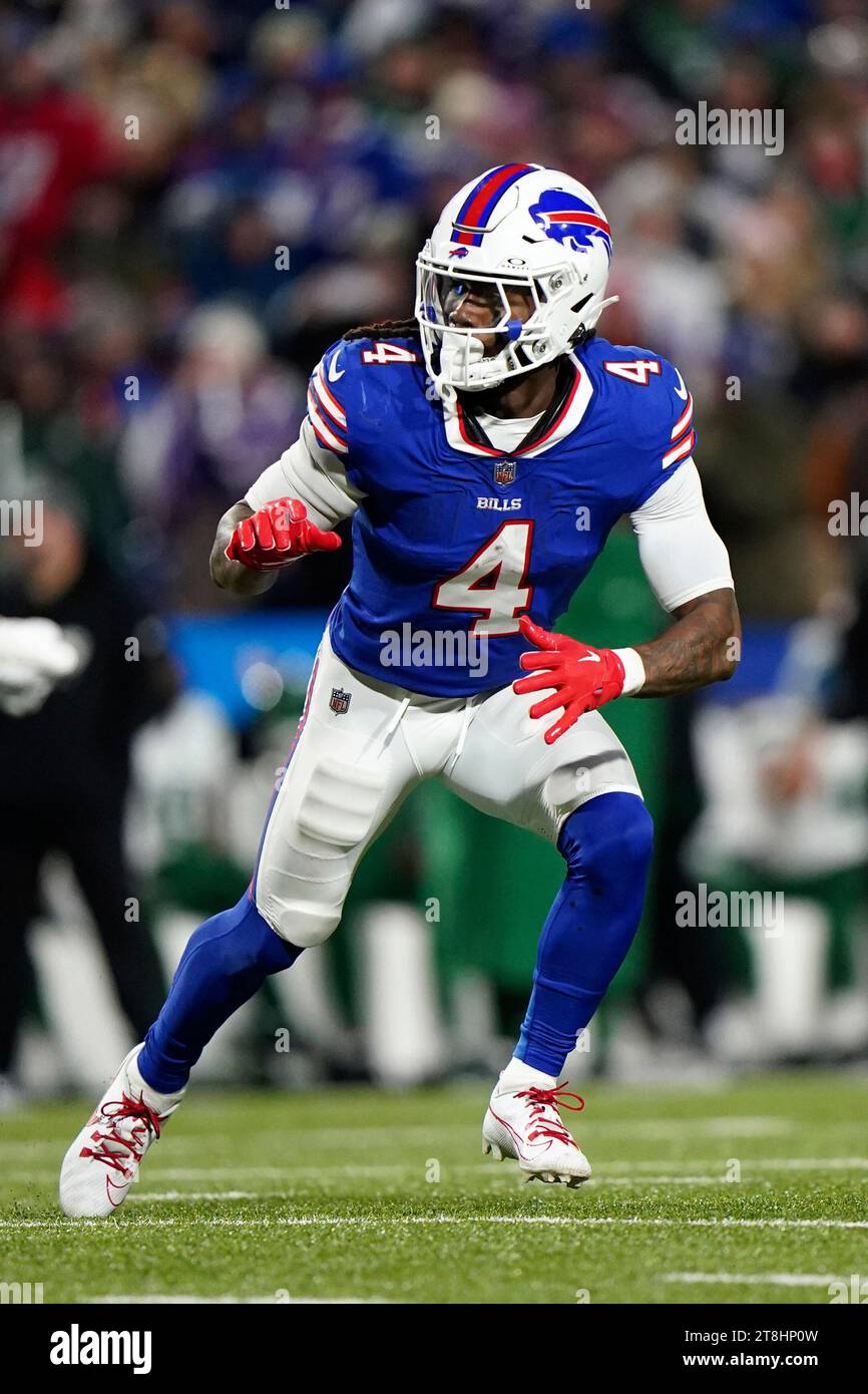 Buffalo Bills running back James Cook (4) during an NFL football game ...