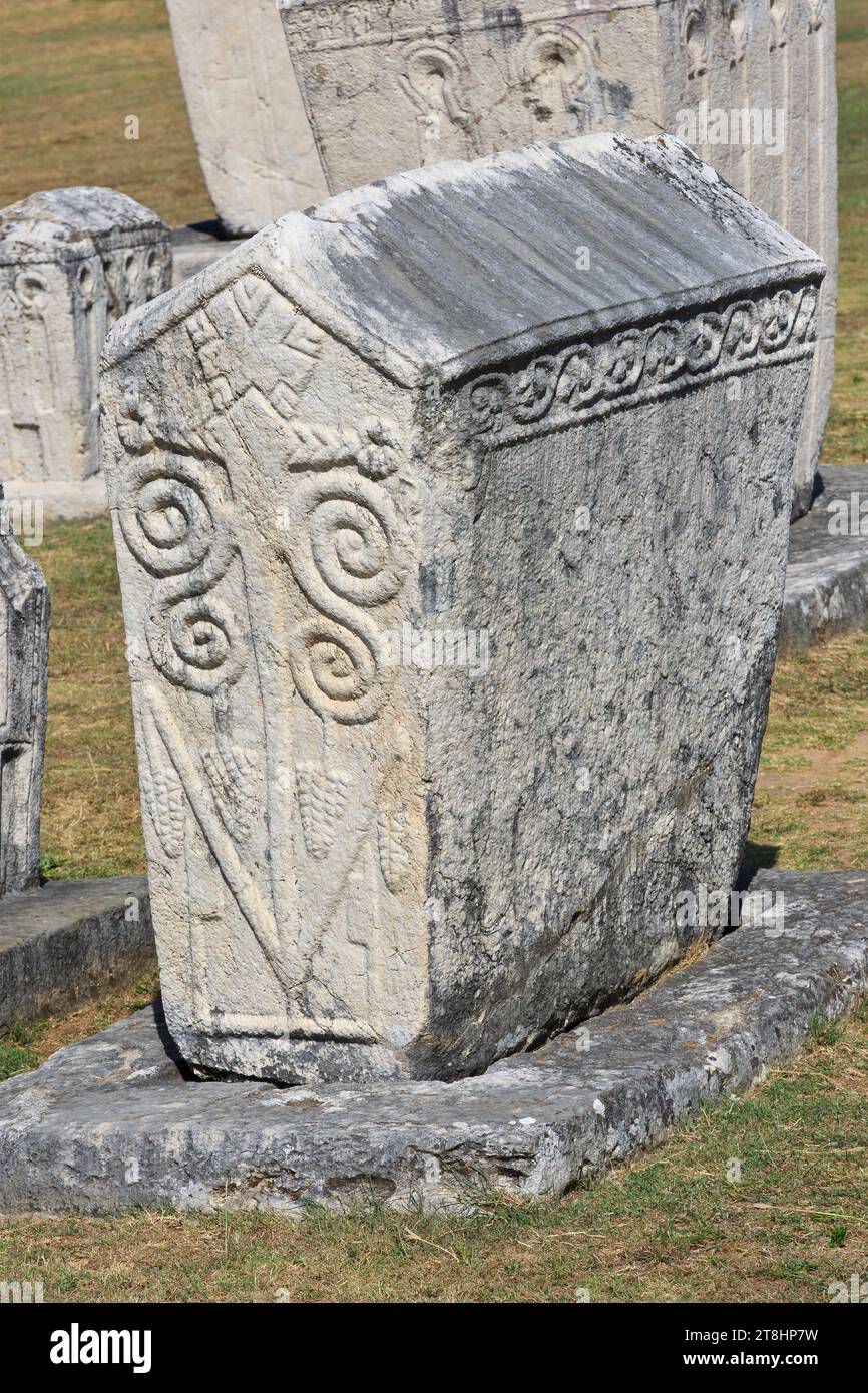 Stecci medieval tombstone graveyards hi-res stock photography and ...