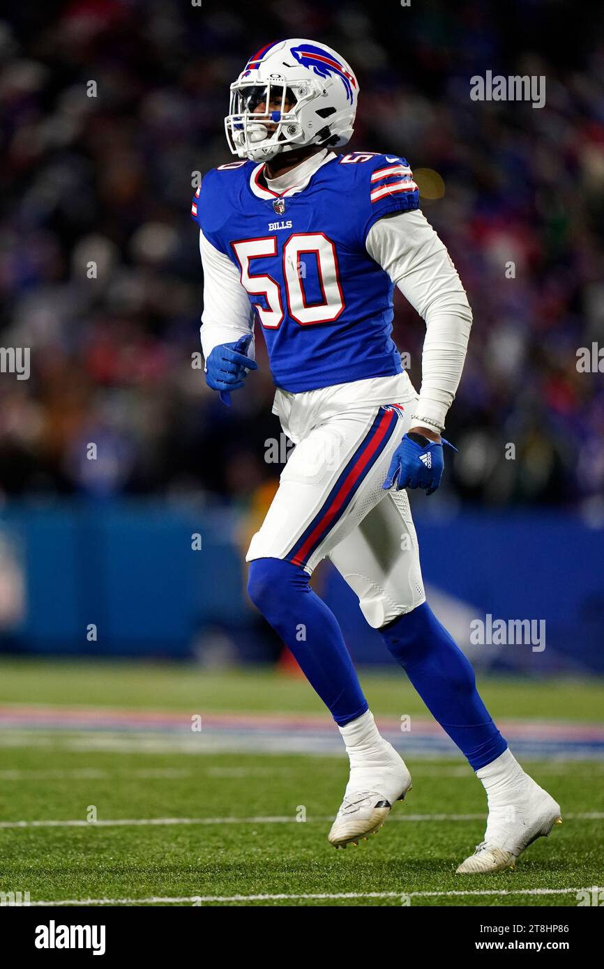 Buffalo Bills defensive end Greg Rousseau (50) during an NFL football ...