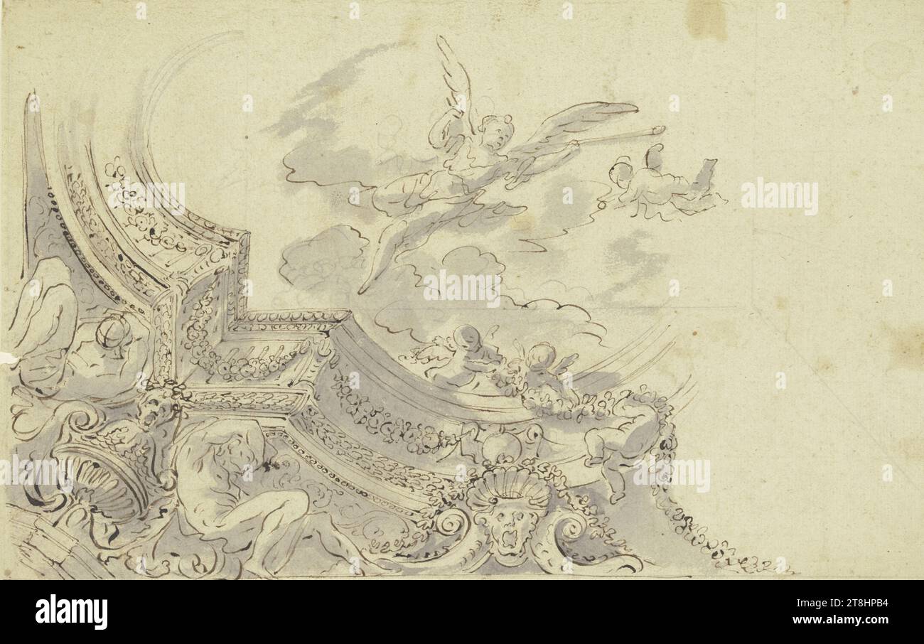 GIOVANNI BATTISTA TIEPOLO ?, Study for a stuccoed ceiling, sheet, 251 x ...