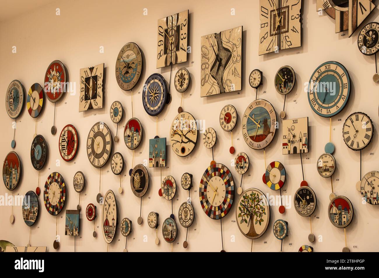 Analog clocks store in Florence, Tuscany, Italy Stock Photo - Alamy