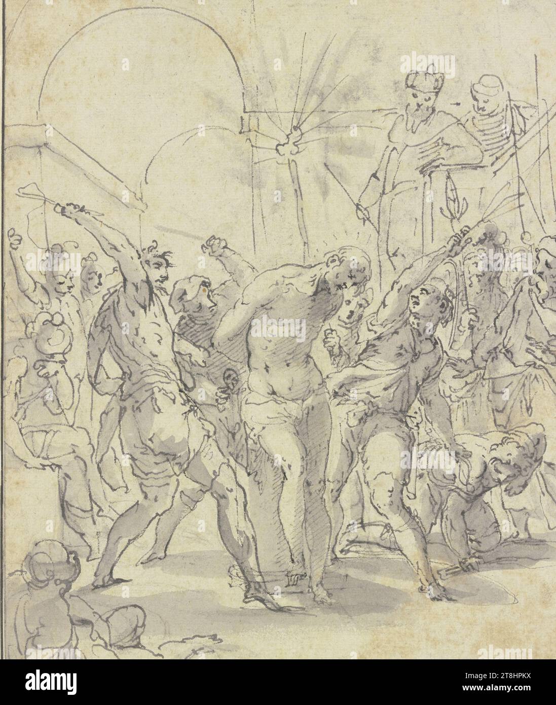 HANS HEINRICH WÄGMANN, Flagellation of Christ, sheet, 251 x 206 mm, pen ...
