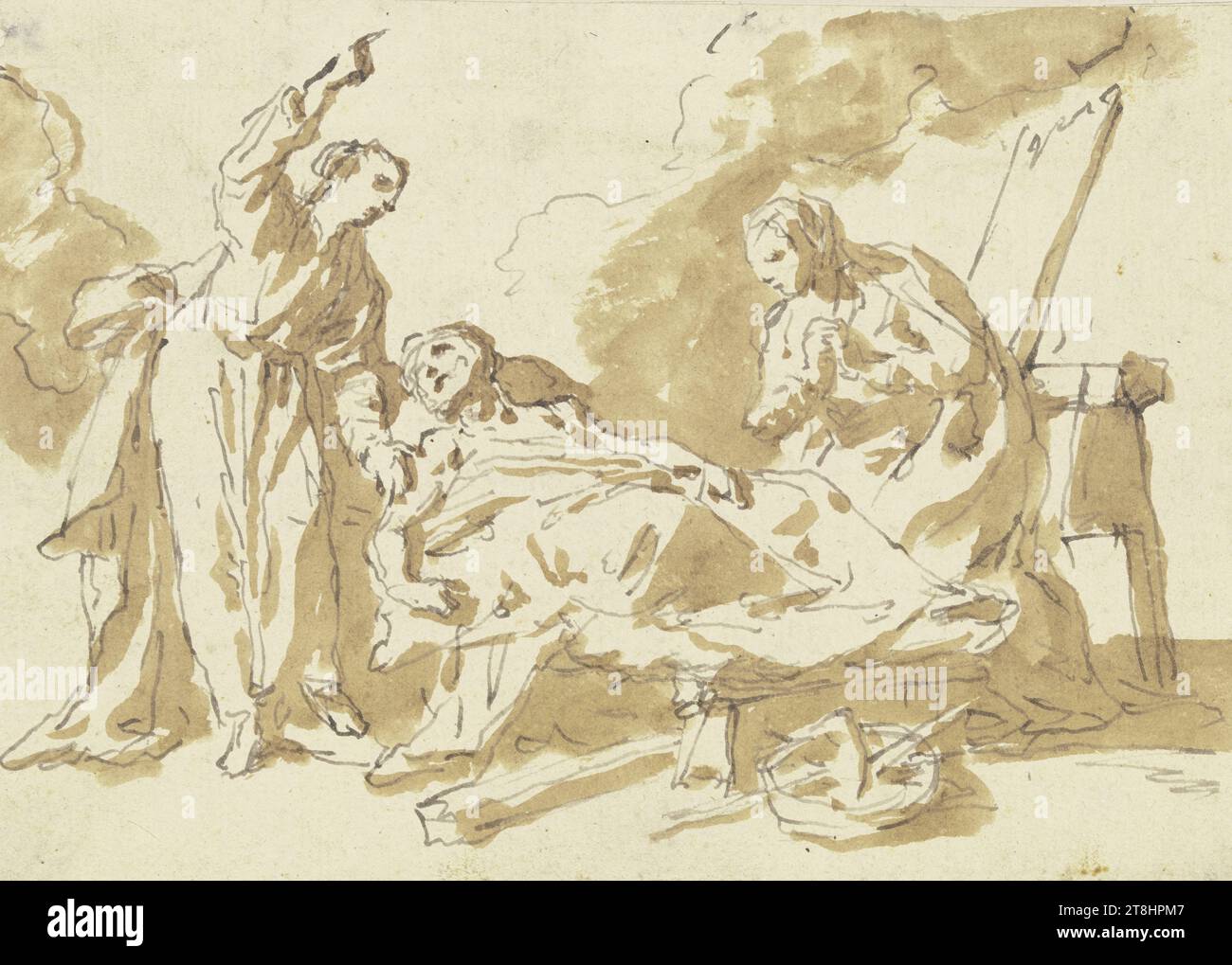 SOUTH GERMAN, 18TH CENTURY, death scene, sheet, 152 x 214 mm, pen in ...