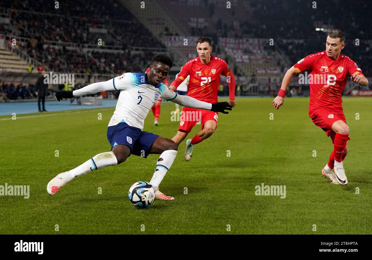 England's Bukayo Saka in action during the UEFA Euro 2024 Qualifying ...