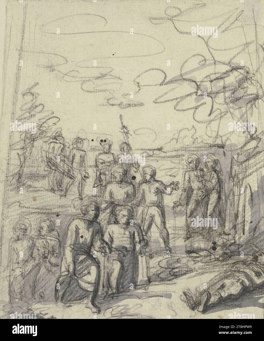 ENGLISH, 18TH CENTURY, Finding a Dead Man, Sheet, 187 x 158 mm, Black ...