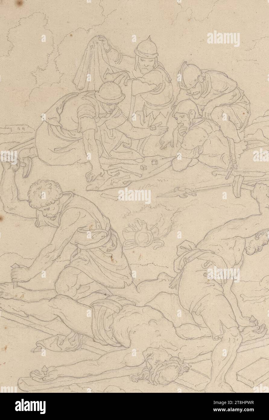 15. Psalm 21: Christ is nailed to the cross, in the background warriors ...