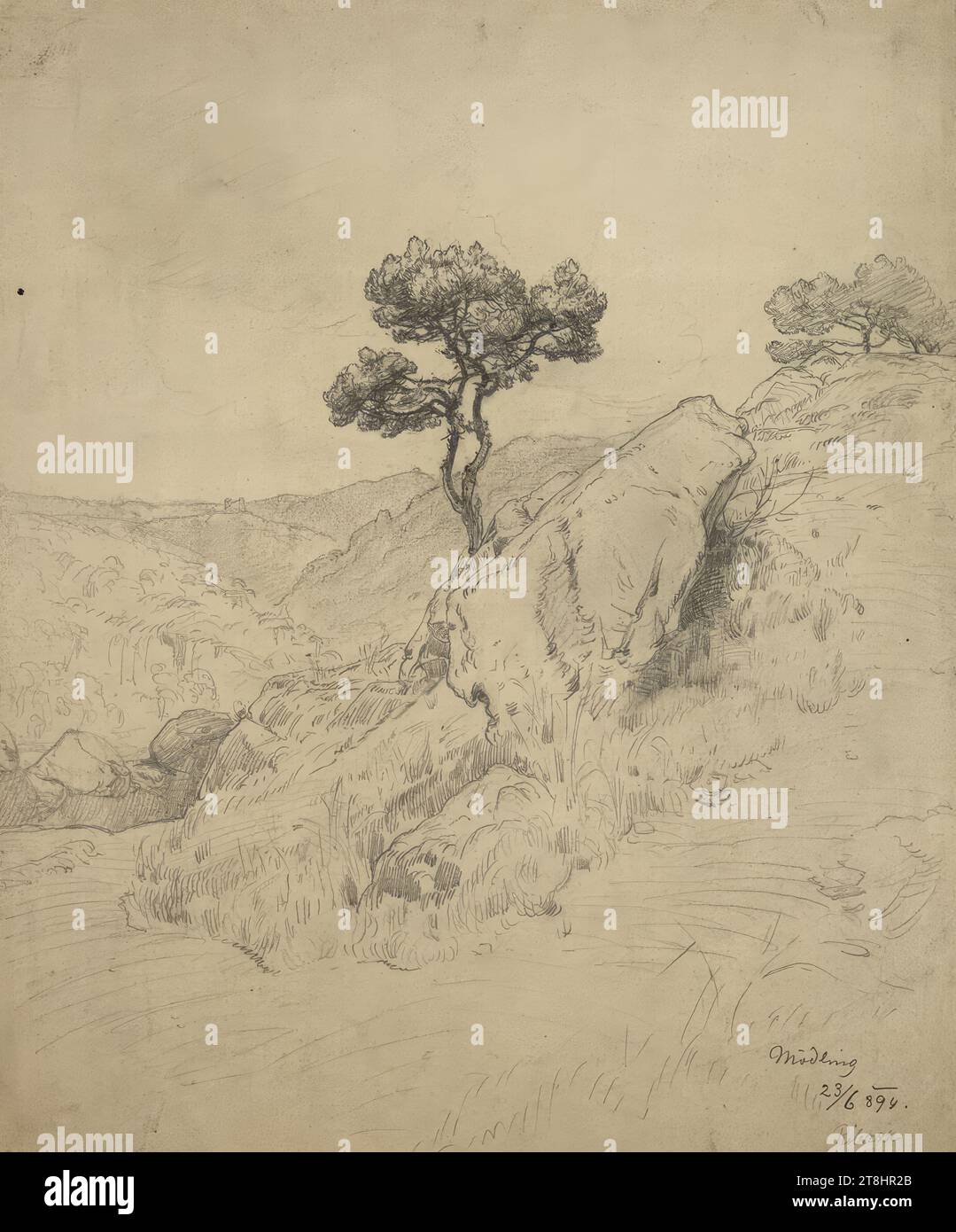 Landscape study from Mödling, Rudolf Ribarz, Vienna 1848 - 1904 Vienna ...