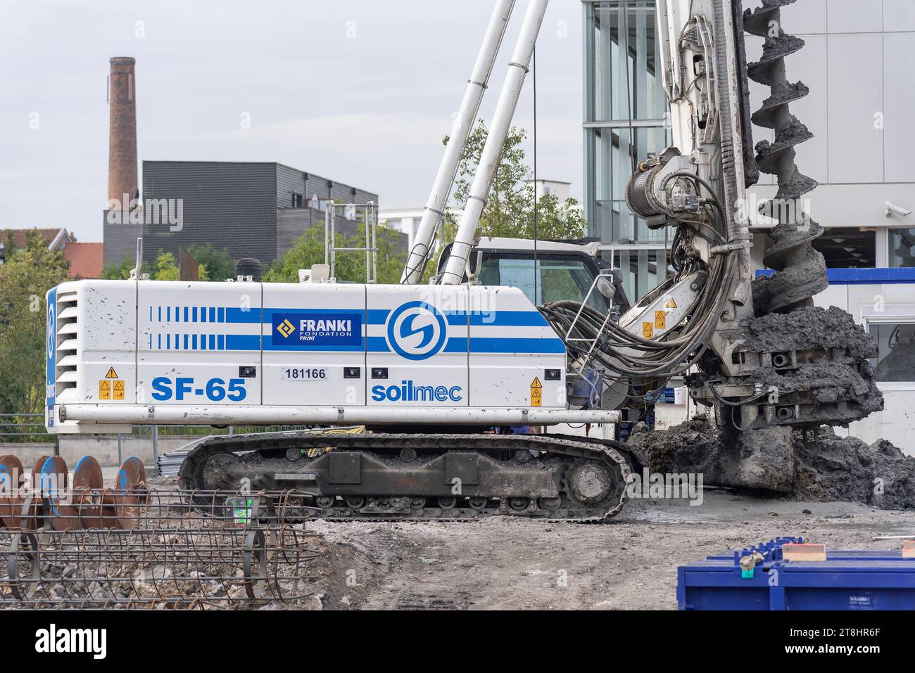 Nancy, France - White drilling rig Soilmec SF-65 on construction site Stock Photo - Alamy