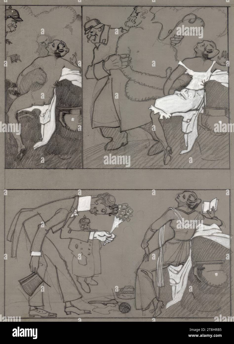 Satire on the picture Zeus & Jo, Franz Wacik, Vienna 1883 - 1938 Vienna ...