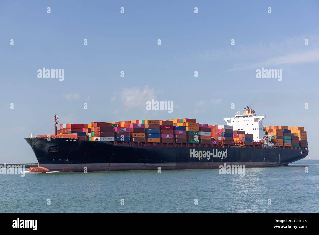 Le Havre, France - Container Ship AL BAHIA arriving port of Le Havre ...