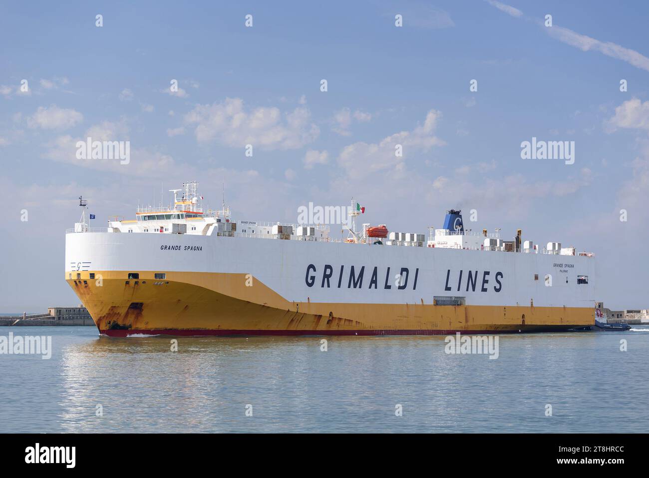 Le Havre, France - Vehicles Carrier GRANDE SPAGNA arriving port of Le ...